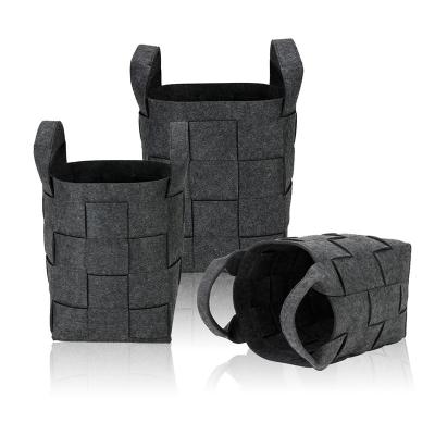 China Wool Felt Storage Bin 30L Durable Fabric Basket for Home Organization for sale
