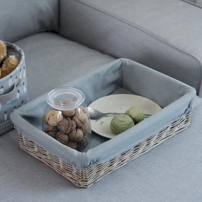 China Hand Woven Rattan Willow Wicker Storage Tray 30x20cm Cutlery Fruit Basket Home Decor for sale