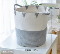 China Wholesale Foldable Cotton Rope Laundry Basket 3pcs Set Storage Hamper with Handles for sale