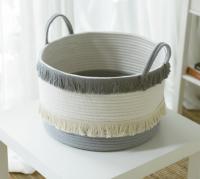 China Wholesale Foldable Cotton Rope Laundry Basket 3pcs Set Storage Hamper with Handles for sale