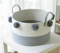 China Wholesale Foldable Cotton Rope Laundry Basket 3pcs Set Storage Hamper with Handles for sale