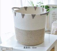 China Wholesale Foldable Cotton Rope Laundry Basket 3pcs Set Storage Hamper with Handles for sale