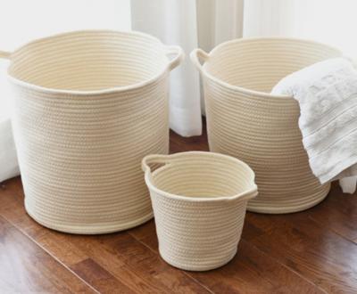 China Heavy Duty Cotton Rope Laundry Bag 100L Folding Storage Organizer with Handles for sale