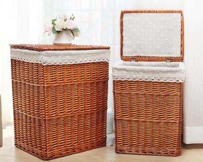 China Rattan Wicker Laundry Basket 50L Eco Friendly Handwoven Storage for Baby Toys Clothes for sale
