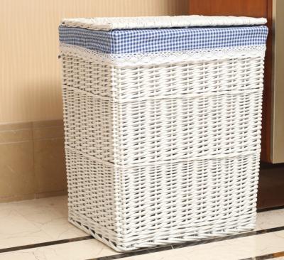 China Eco Friendly Rattan Wicker Laundry Basket 50L for Baby Toys Clothes Storage Durable Handwoven for sale