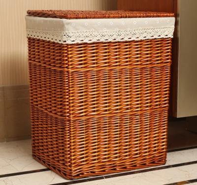 China Eco Friendly Rattan Wicker Laundry Basket 50L for Baby Toys Clothes Storage for sale