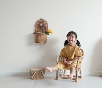 China Eco Friendly Rattan Kids Garden Chair Baby Sofa Furniture 80cm Height for sale