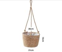 China Natural Seagrass Storage Basket with Handle Eco Friendly Toy Clothes Organizer 40x30cm for sale