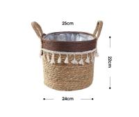 China Natural Seagrass Storage Basket with Handle Eco Friendly Toy Clothes Organizer 40x30cm for sale