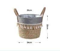 China Natural Seagrass Storage Basket with Handle Eco Friendly Toy Clothes Organizer 40x30cm for sale