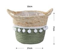 China Natural Seagrass Storage Basket with Handle Eco Friendly Toy Clothes Organizer 40x30cm for sale