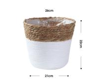 China Natural Seagrass Storage Basket with Handle Eco Friendly Toy Clothes Organizer 40x30cm for sale