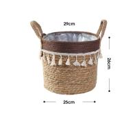 China Natural Seagrass Storage Basket with Handle Eco Friendly Toy Clothes Organizer 40x30cm for sale