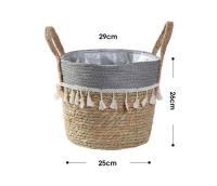 China Natural Seagrass Storage Basket with Handle Eco Friendly Toy Clothes Organizer 40x30cm for sale