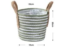 China Natural Seagrass Storage Basket with Handle Eco Friendly Toy Clothes Organizer 40x30cm for sale