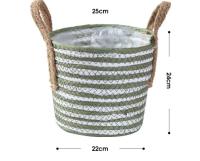 China Natural Seagrass Storage Basket with Handle Eco Friendly Toy Clothes Organizer 40x30cm for sale