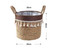 China Natural Seagrass Storage Basket with Handle Eco Friendly Toy Clothes Organizer 40x30cm for sale