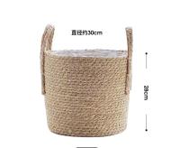 China Natural Seagrass Storage Basket with Handle Eco Friendly Toy Clothes Organizer 40x30cm for sale