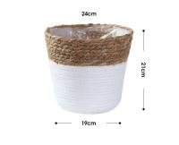 China Natural Seagrass Storage Basket with Handles Eco Friendly Toy Clothes Basket 40x30x25 cm for sale
