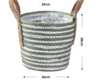 China Natural Seagrass Storage Basket with Handles Eco Friendly Toy Clothes Basket 40x30x25 cm for sale