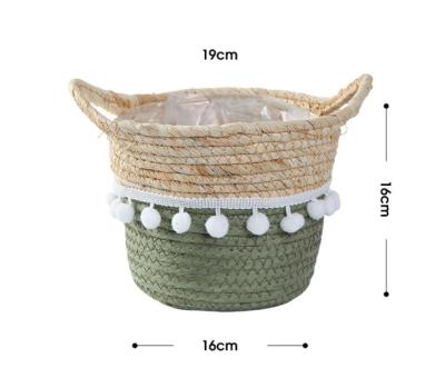 China Natural Seagrass Storage Basket with Handles Eco Friendly Toy Clothes Basket 40x30x25cm for sale