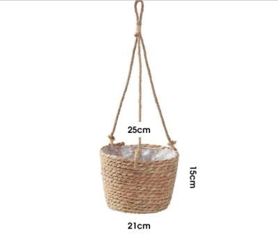 China Natural Seagrass Storage Basket with Handles Eco Friendly Toy Clothes Basket 40x30x25 cm for sale
