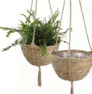 China Natural Seagrass Storage Basket with Handles Eco Friendly Toy Clothes Basket 40x30cm for sale