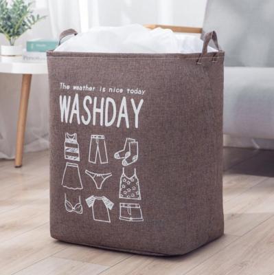 China Custom Foldable Cotton Canvas Laundry Basket for Kids Toy Storage 50L for sale