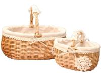 China Handmade Natural Willow Wicker Picnic Basket 40L Outdoor Lunch Bag for 4 People for sale