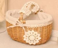 China Handmade Natural Willow Wicker Picnic Basket 40L Outdoor Lunch Bag for 4 People for sale
