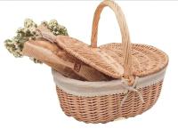 China Handmade Natural Willow Wicker Picnic Basket 40L Outdoor Lunch Bag for 4 People for sale