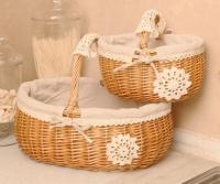 China Handmade Natural Willow Wicker Picnic Basket 40L Outdoor Lunch Bag for 4 People for sale