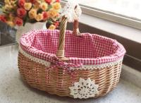 China Handmade Natural Willow Wicker Picnic Basket 40L Outdoor Lunch Bag for 4 People for sale