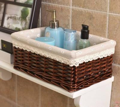 China Hand Woven Rattan Willow Wicker Storage Tray for Cutlery Fruit Home Decor 30x20 cm for sale
