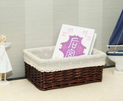 China Hand Woven Rattan Willow Wicker Cutlery Fruit Storage Tray 30x20cm Home Decor Basket for sale