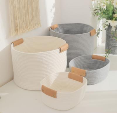 China OEM Cotton Rope Baby Storage Organizer 50L Laundry Basket for Toys Gifts Clothes for sale