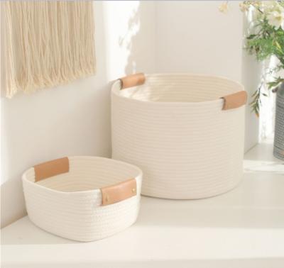 China Large Cotton Rope Laundry Basket 50L Storage Organizer for Baby Toys Clothes Gifts for sale