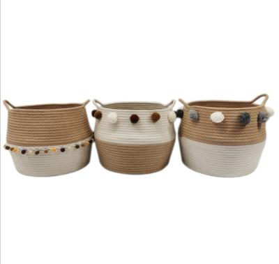 China OEM Cotton Rope Baby Storage Organizer 50L Laundry Basket for Toys Gifts Clothes for sale