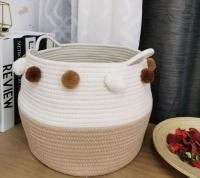 China OEM Cotton Rope Baby Storage Organizer 50L Laundry Basket for Toys Gifts Clothes for sale