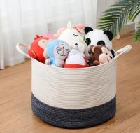 China OEM Cotton Rope Baby Storage Organizer 50L Laundry Basket for Toys Gifts Clothes for sale