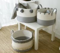 China OEM Cotton Rope Baby Storage Organizer 50L Laundry Basket for Toys Gifts Clothes for sale