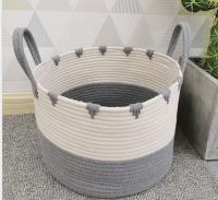 China OEM Cotton Rope Baby Storage Organizer 50L Laundry Basket for Toys Gifts Clothes for sale