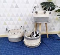China OEM Cotton Rope Baby Storage Organizer 50L Laundry Basket for Toys Gifts Clothes for sale