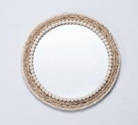 China Custom Framed Wooden Rattan Wicker Willow Mirror Large Wall Decorative Bathroom 60x80cm for sale