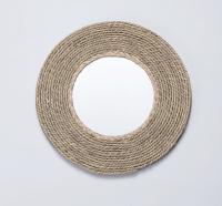 China Custom Framed Wooden Rattan Wicker Willow Mirror Large Wall Decorative Bathroom 60x80cm for sale
