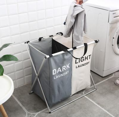 China Foldable Cotton Canvas Kids Laundry Storage Bin 50L Custom Dirty Clothes Toy Basket for sale