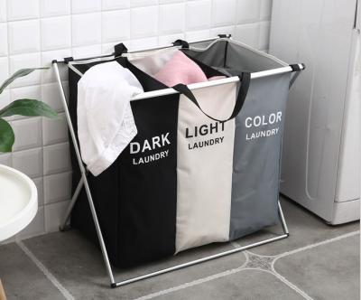 China Custom Foldable Cotton Canvas Kids Laundry Basket 50L Storage Bin for Baby Toys for sale