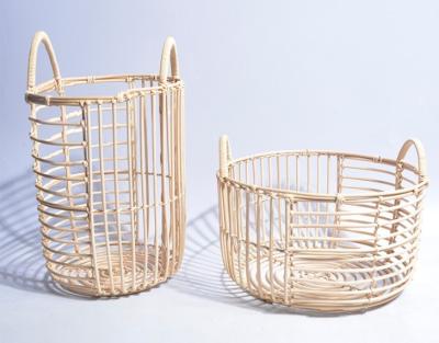 China Eco Friendly Rattan Wicker Laundry Basket 50L for Baby Toys Clothes Storage for sale
