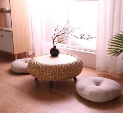 China Rattan Tatami Tea Table for Living Room Window Seating 80x50cm for sale