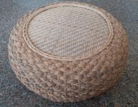 China Eco-Friendly Hand-Woven Grass Rattan Storage Stool Ottoman Box 40x40x45cm for sale